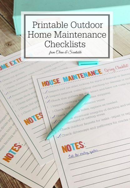Outdoor Home and Garden Maintenance Checklists - Clean and Scentsible