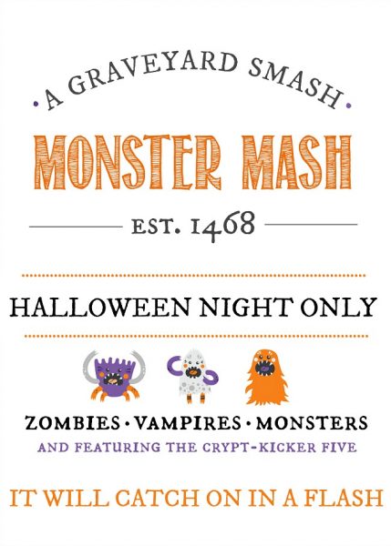 Monster Mash Halloween Printable - Clean and Scentsible