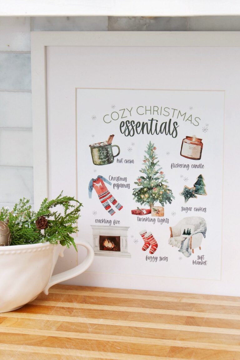 Cozy Christmas Essentials Free Christmas Printable - Clean and Scentsible
