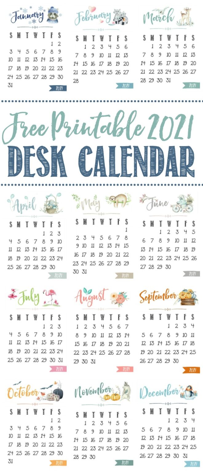 Free Printable 2021 Desk Calendar - Clean and Scentsible