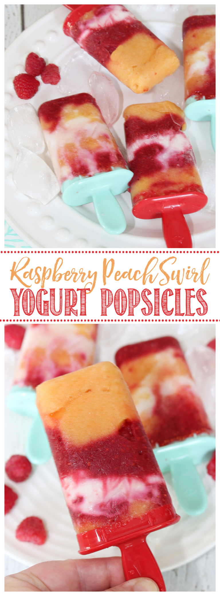 Raspberry and Peach Yogurt Popsicle Recipe - Clean and Scentsible