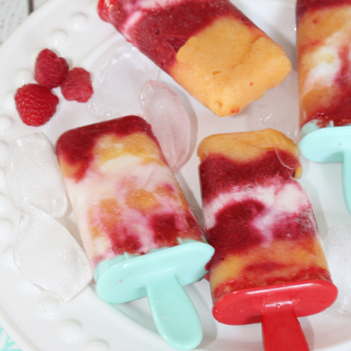 Raspberry and Peach Yogurt Popsicle Recipe - Clean and Scentsible