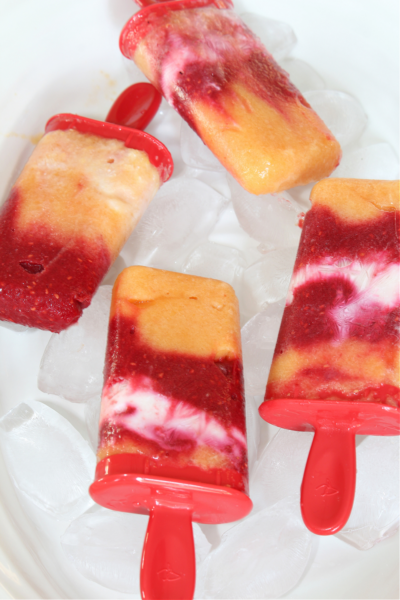 Raspberry and Peach Yogurt Popsicle Recipe - Clean and Scentsible